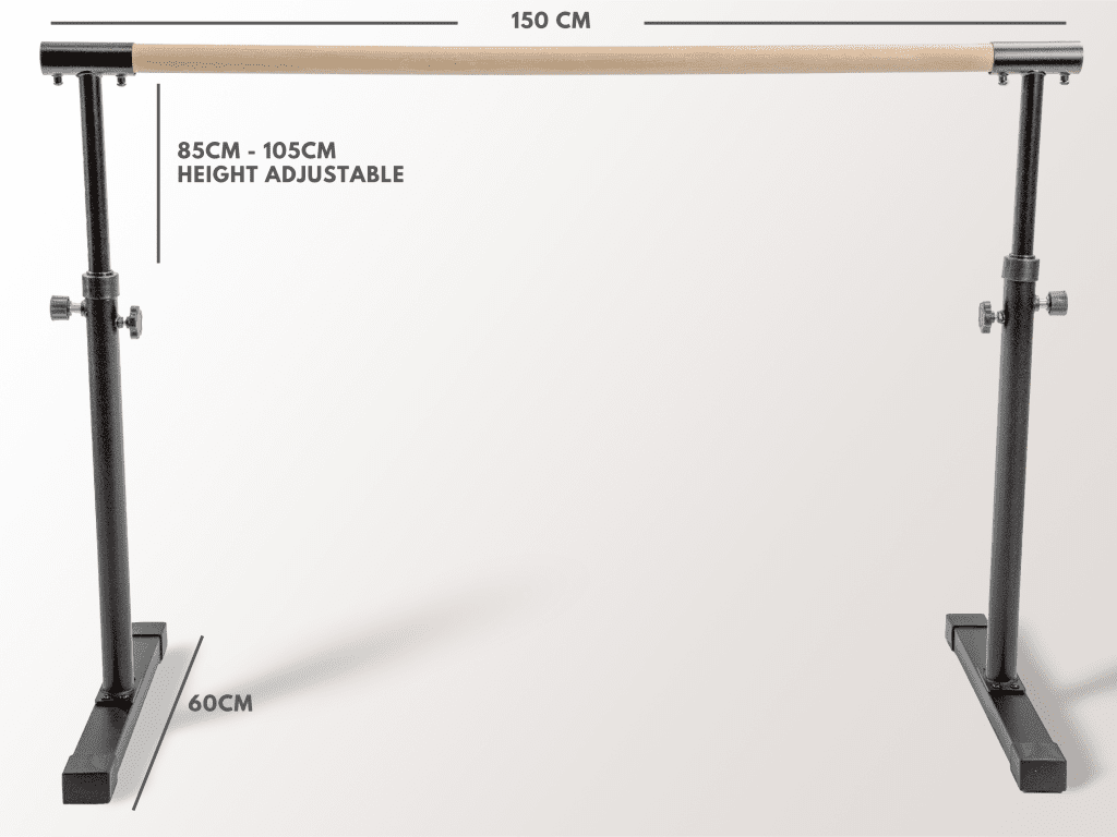 Portable Ballet Barre - Height Adjustable 150cm/180cm Long - Dance Floor