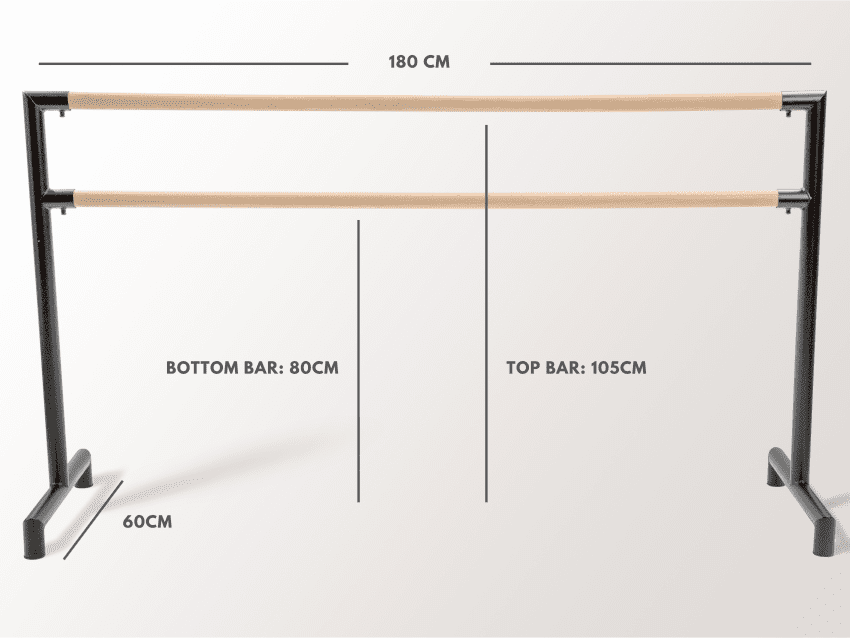 Portable Ballet Barre - Double Beam 180cm Long - Dance Floor